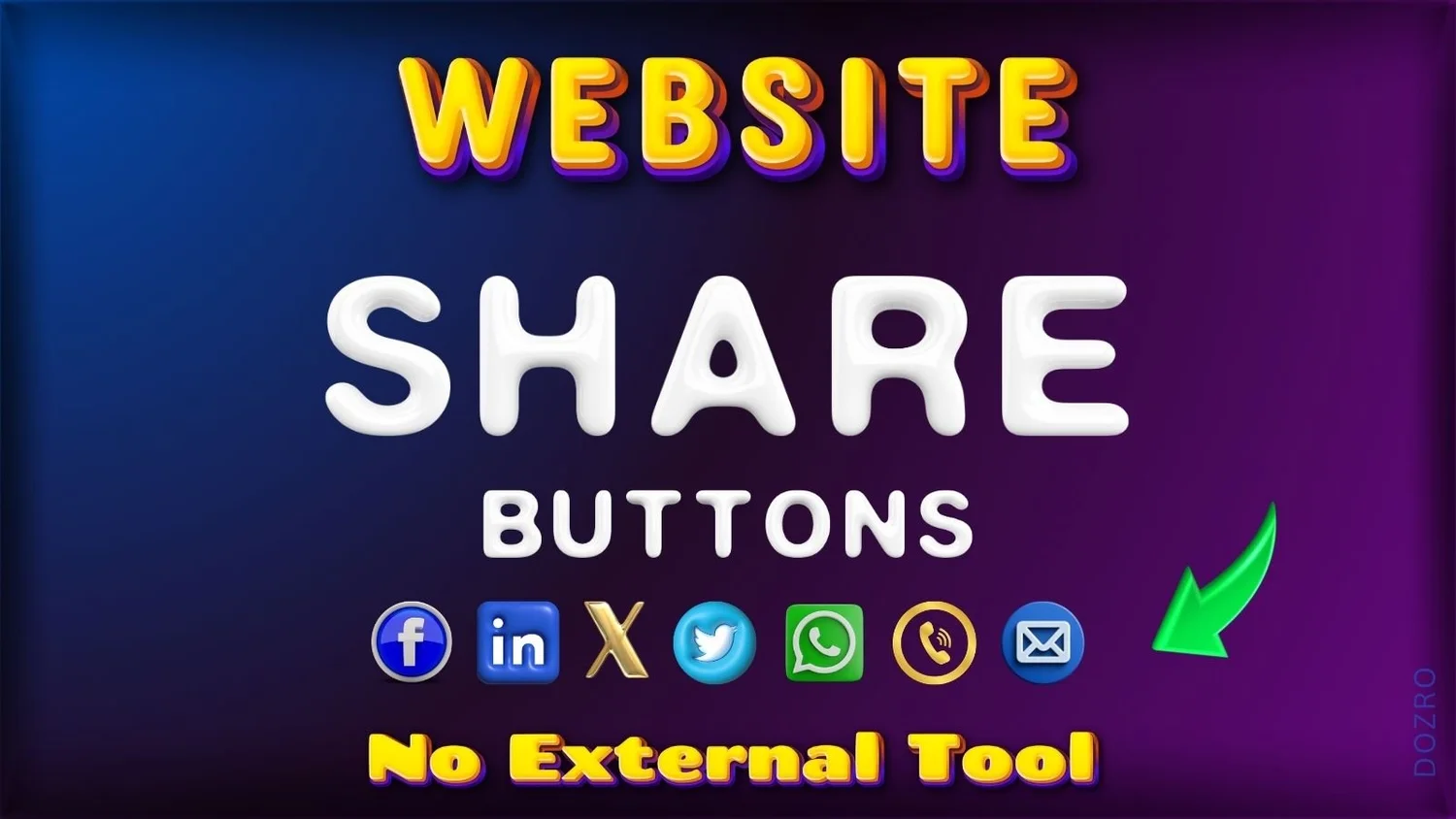 Add Social Media Share Buttons on any WEBSITE in a Simple and Free Method — DOZRO
