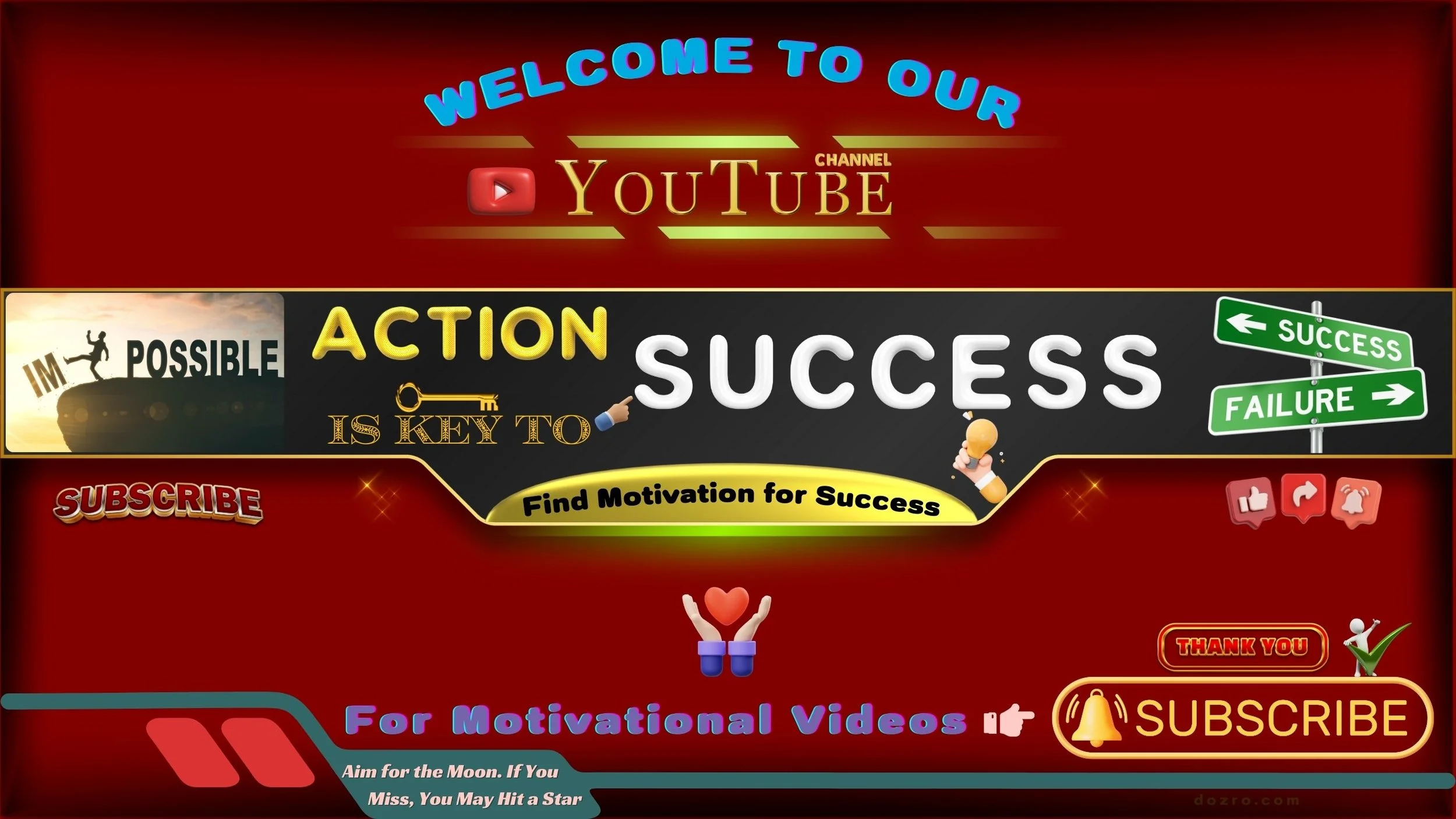 Motivational Banner for Your YouTube Channel - Free Download — DOZRO