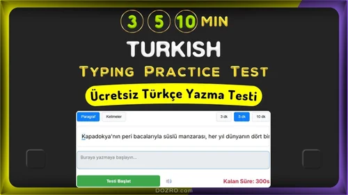 Turkish Typing Speed Test 3, 5, 10 Min – Yazma Hızı Ölçme Testi ...