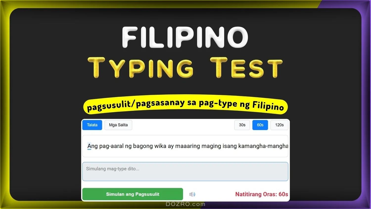 Filipino Typing Test – Pagsusulit sa Bilis ng Pag‑type sa Filipino ...