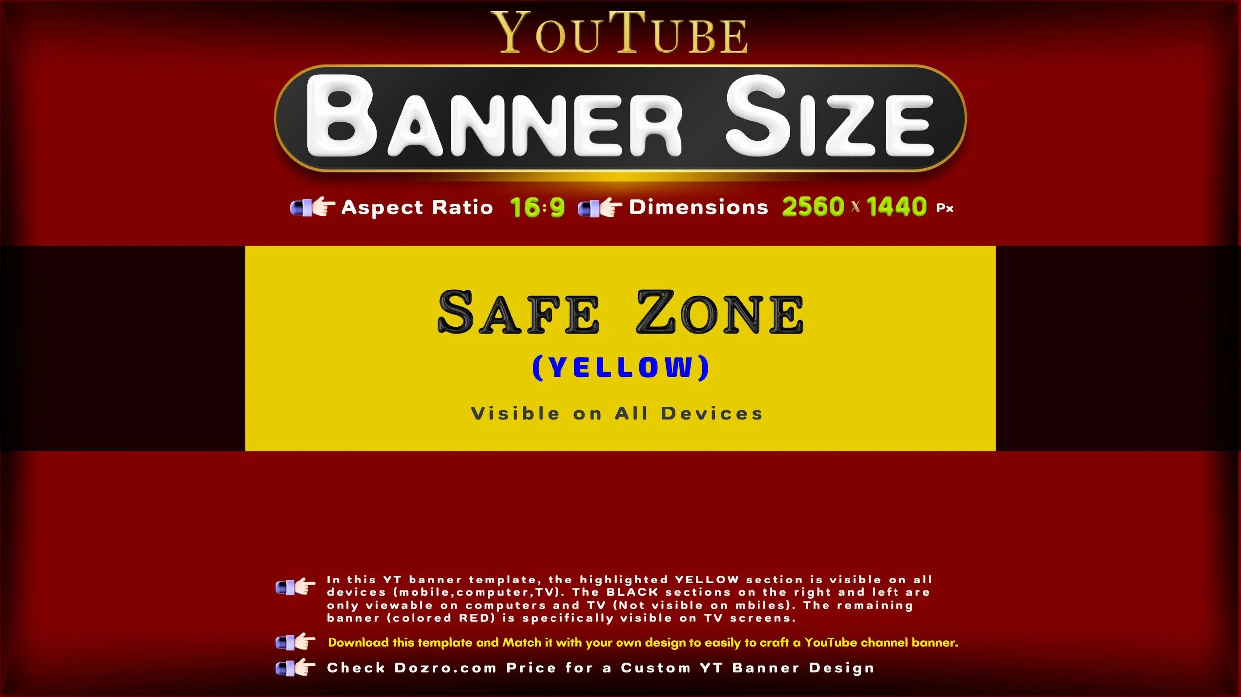 YouTube Banner: Ideal Size Dimensions, Aspect Ratio for Mobile and ...