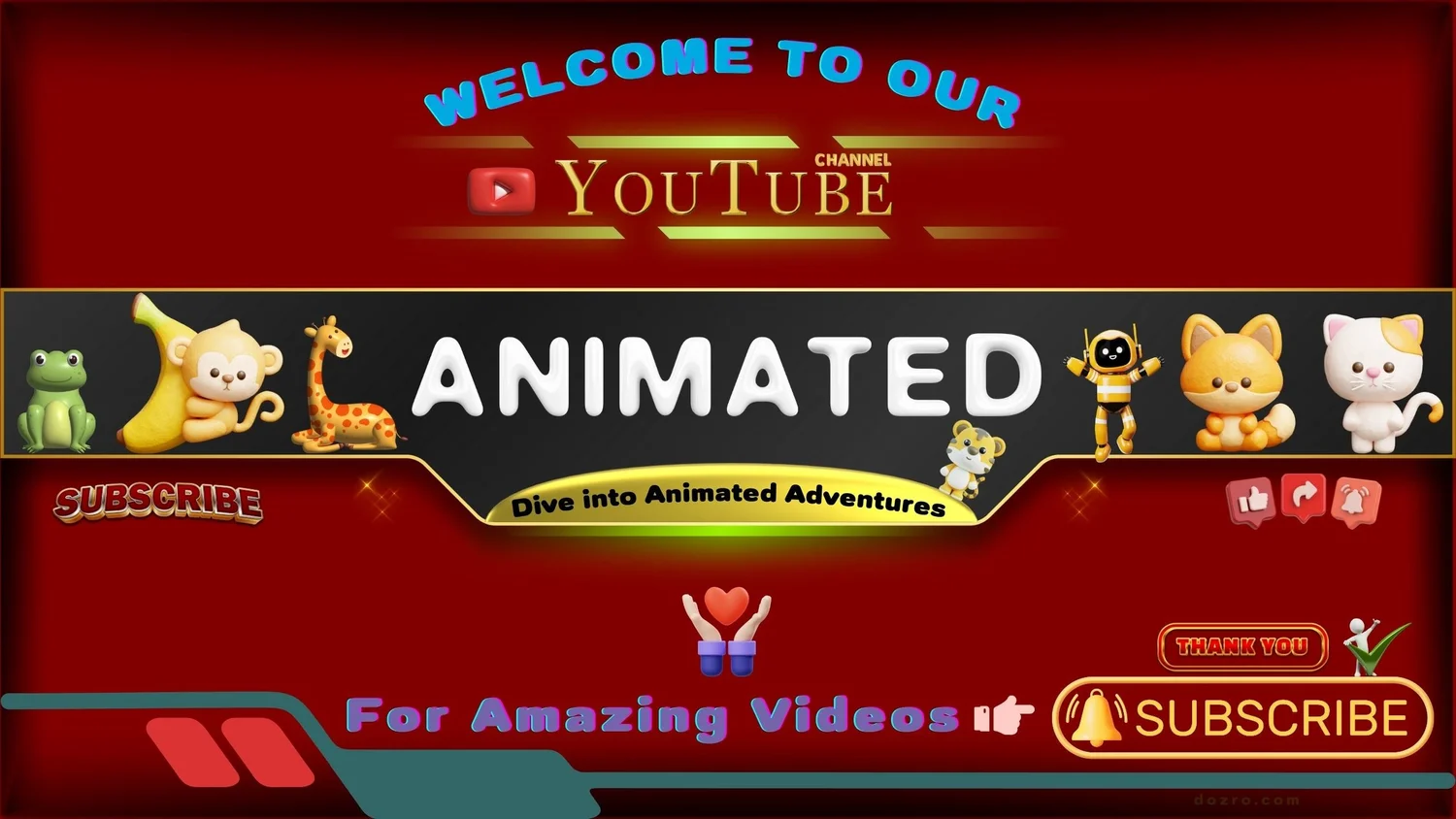 Animation Banner for Your YouTube Channel - Free Download — DOZRO