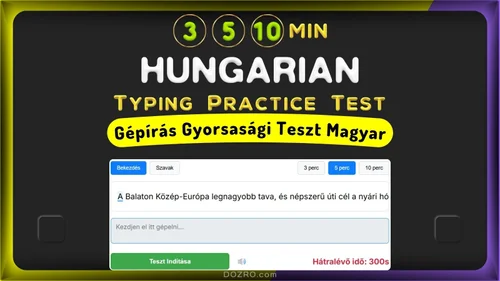 Hungarian Typing Test 3, 5, 10 Min – Magyar Gépírás Sebesség Teszt ...