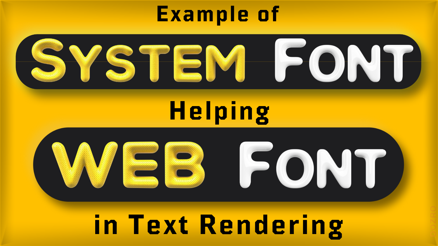 Example of a System Font Helping a Web Font in Text Rendering on a Webpage by Browser — DOZRO