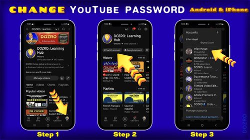9 Quick Steps to Change YouTube Password on Android & iPhone App — DOZRO