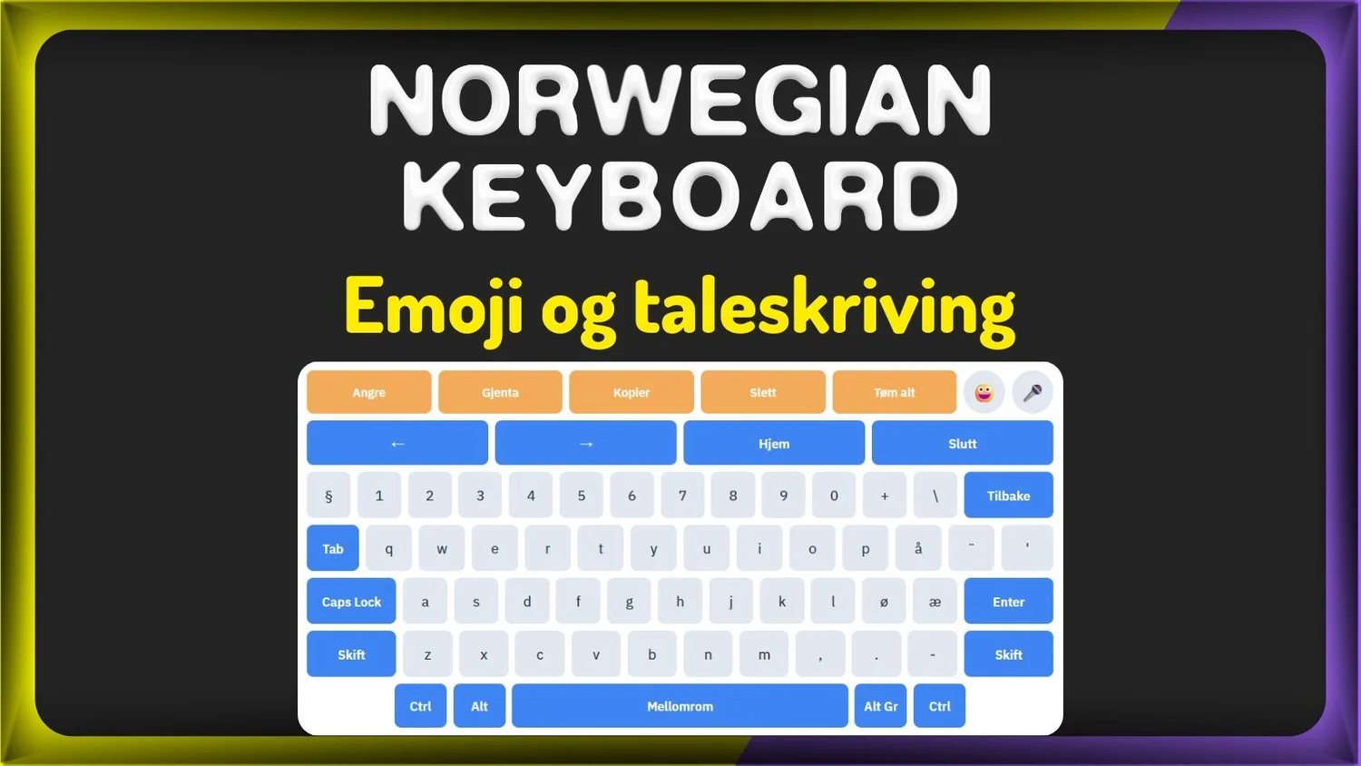 Skriv norsk uten norsk tastatur | Virtuelt tastatur med emoji og ...