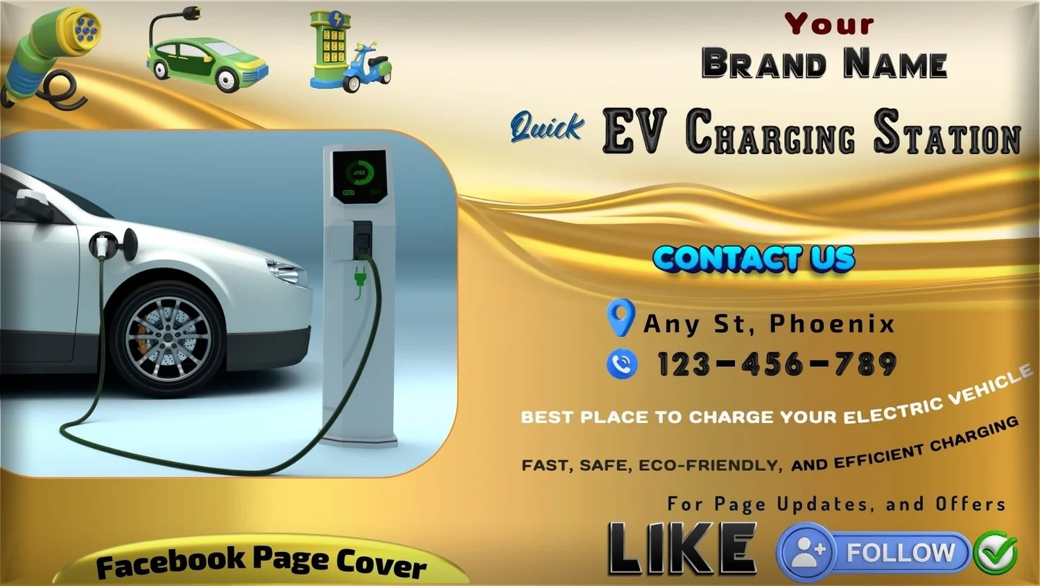 Facebook cover for EV Electric Vehicle Charging Station Free — DOZRO
