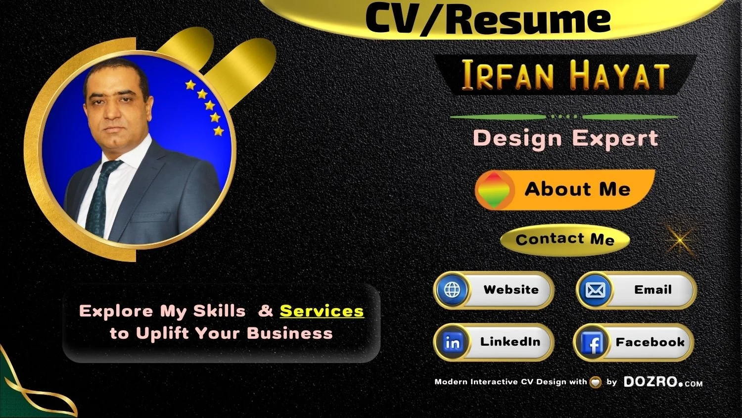 Interactive CV Digital Resume with Clickable Links for Job Application ...
