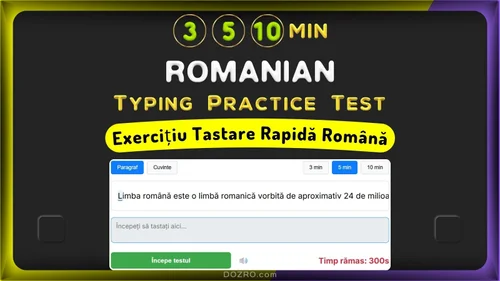 Romanian Typing Test 3, 5, 10 Min – Test Viteză Tastare Română ...
