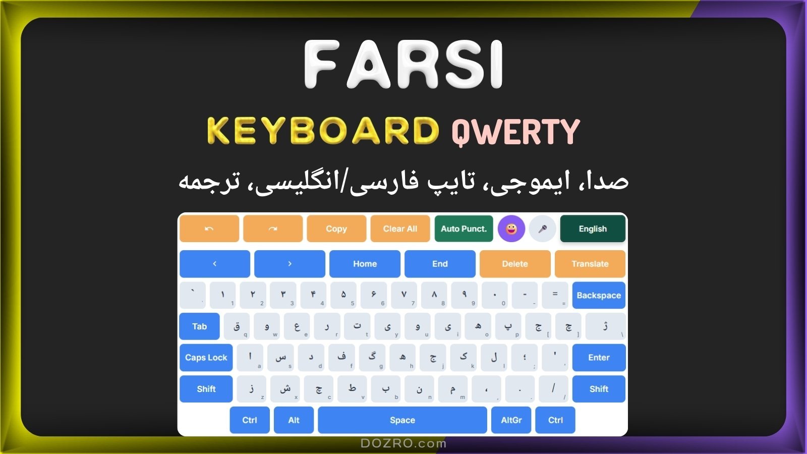 Farsi Keyboard Online (QWERTY Phonetic) with Voice, Text, English ...
