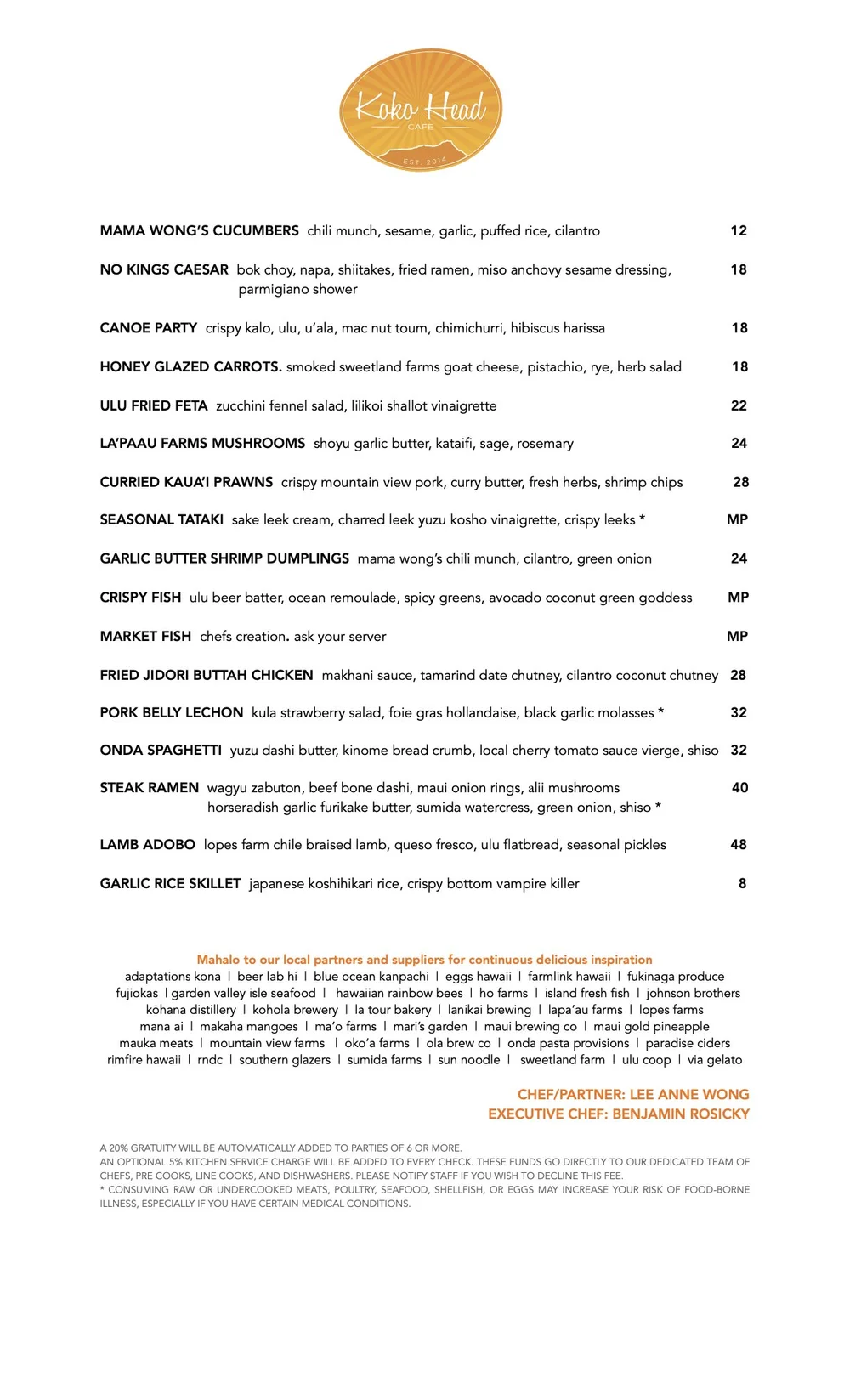 Menus — Koko Head Cafe