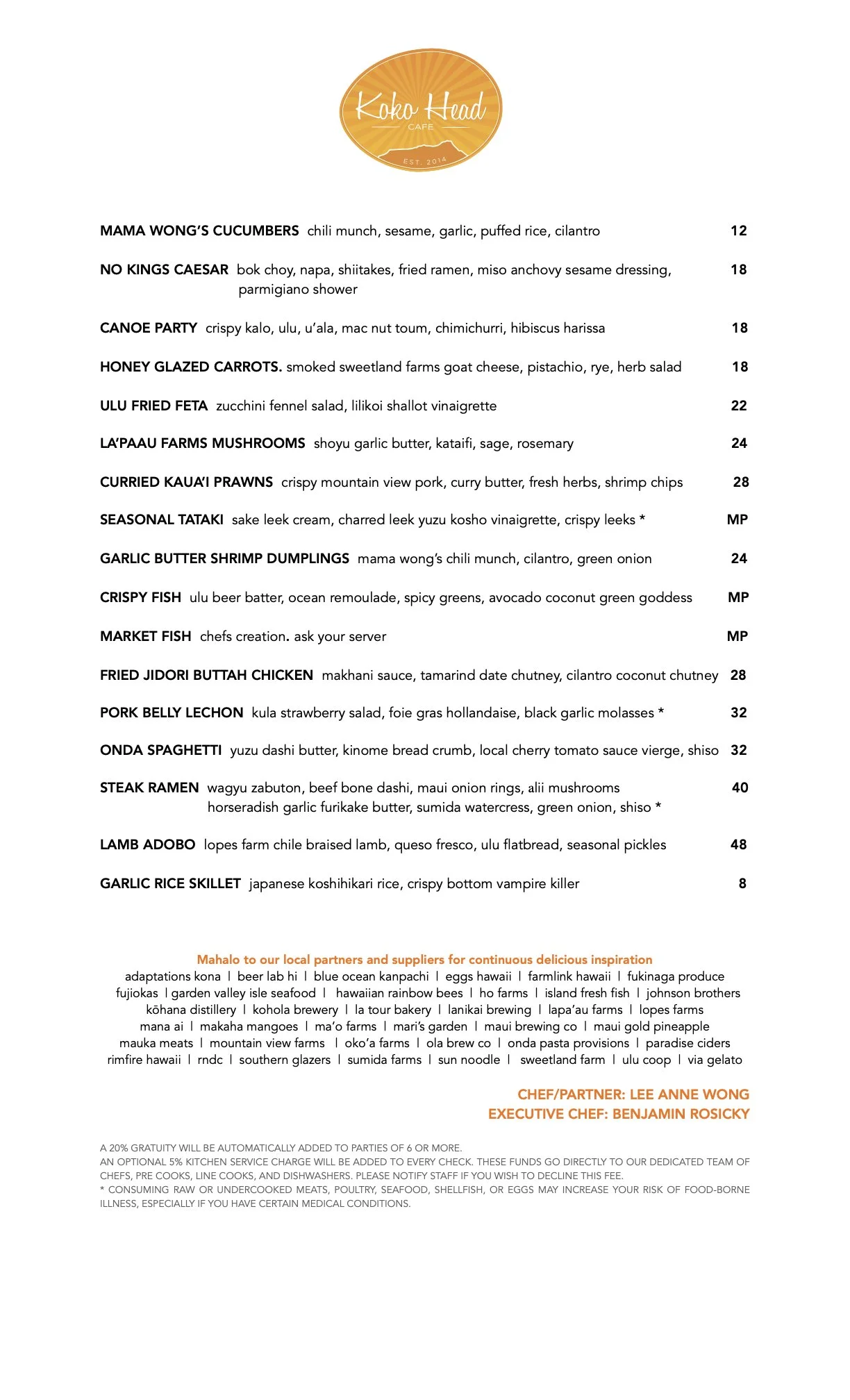 Menus — Koko Head Cafe