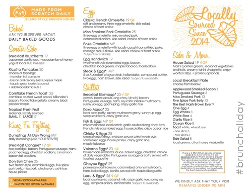 Menus — Koko Head Cafe