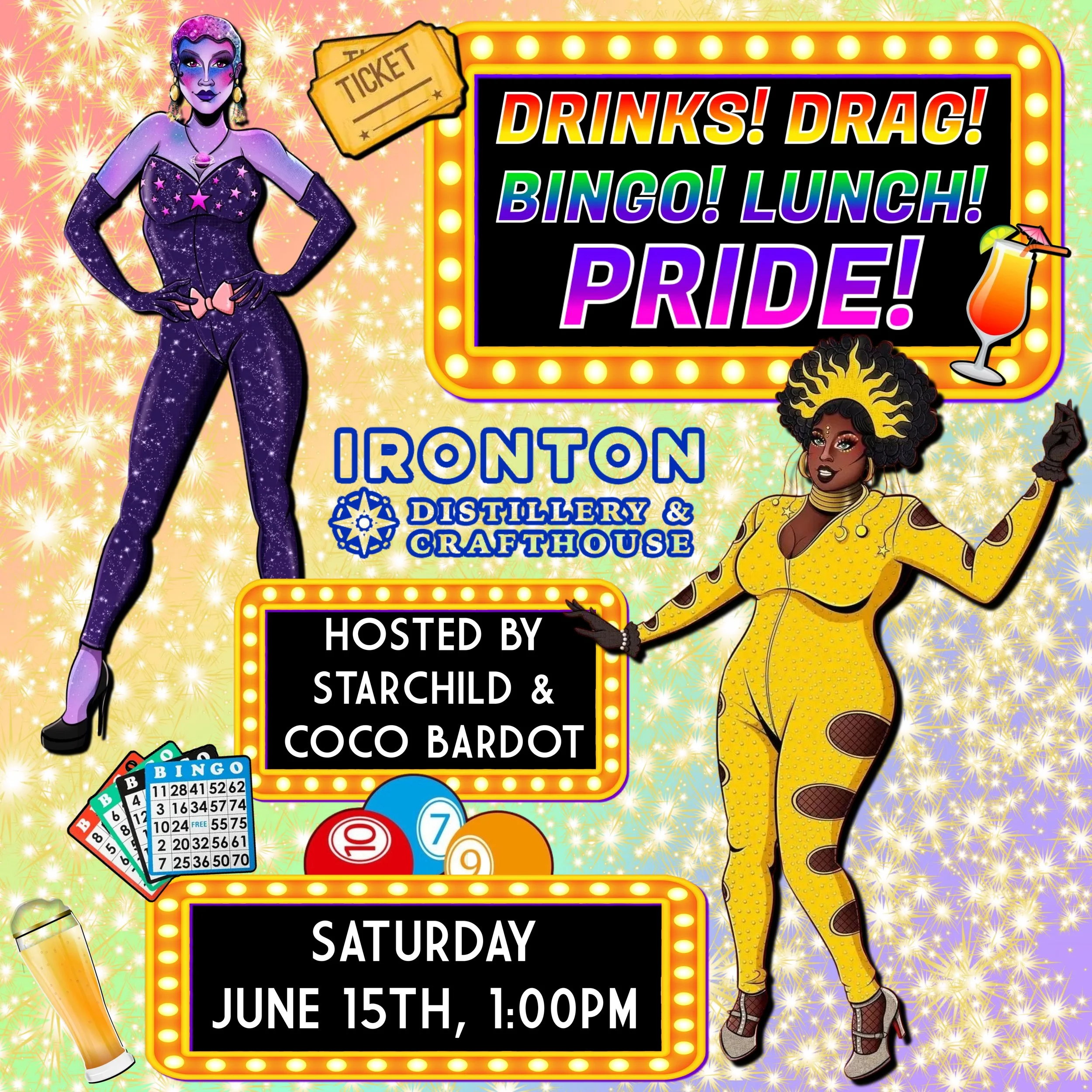 PRIDE!! Drag Bingo Lunch 6/15 — Ironton Distillery & Crafthouse