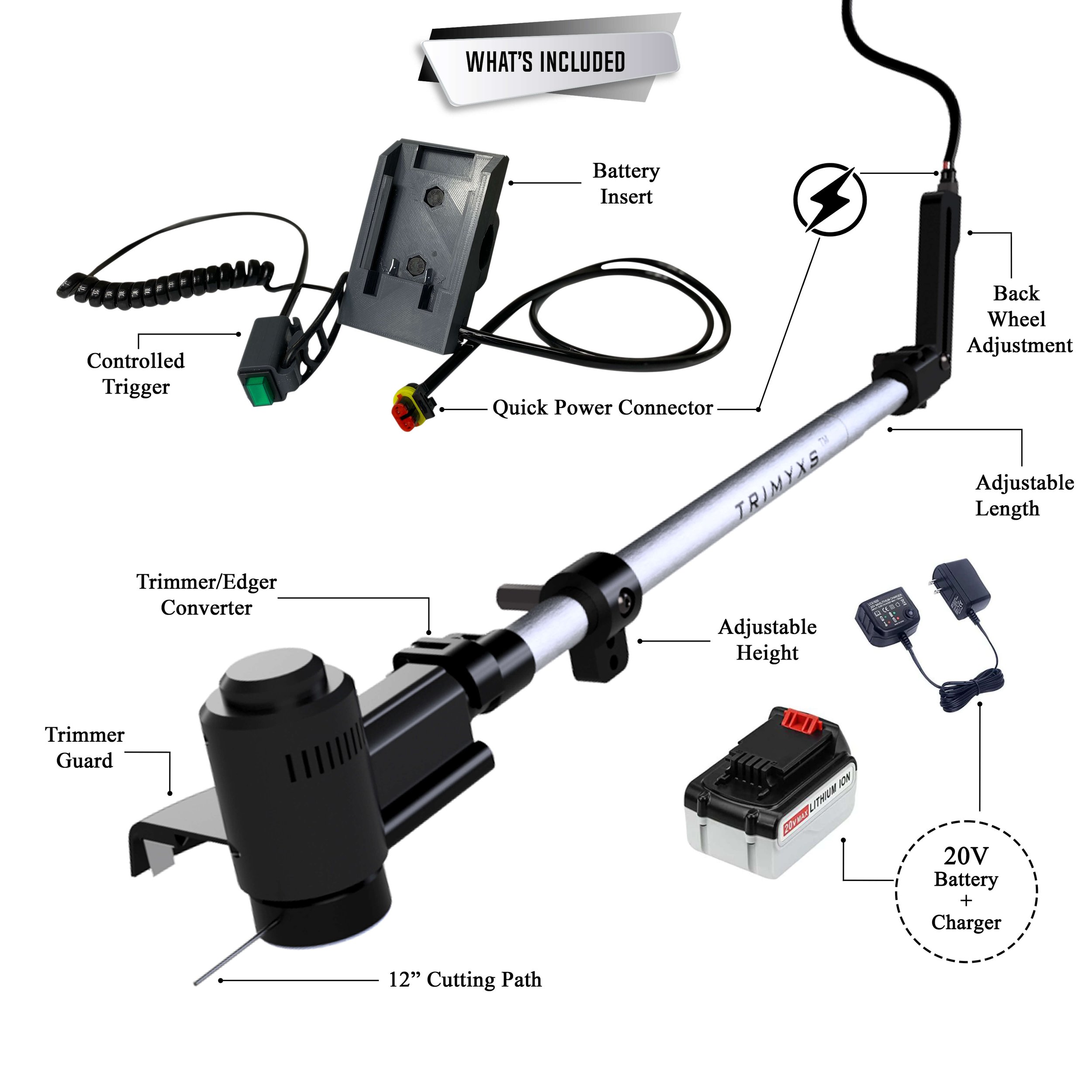 Trimmer & Edger Push Lawn Mower Attachment - Trimyxs