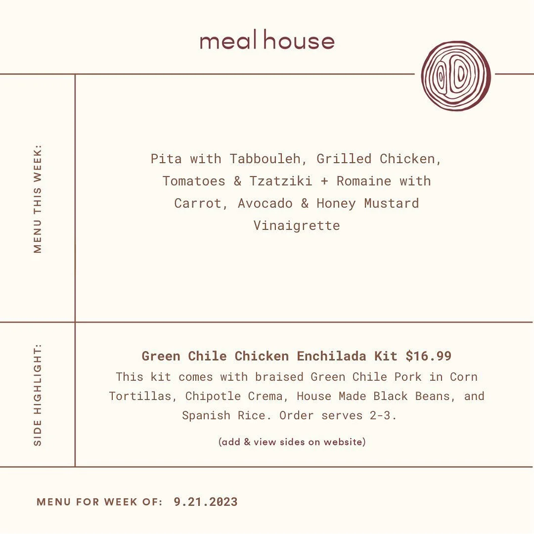 Weekly Menu — Meal House