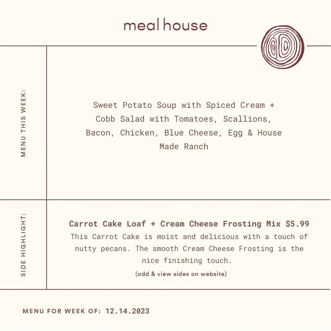 Weekly Menu — Meal House