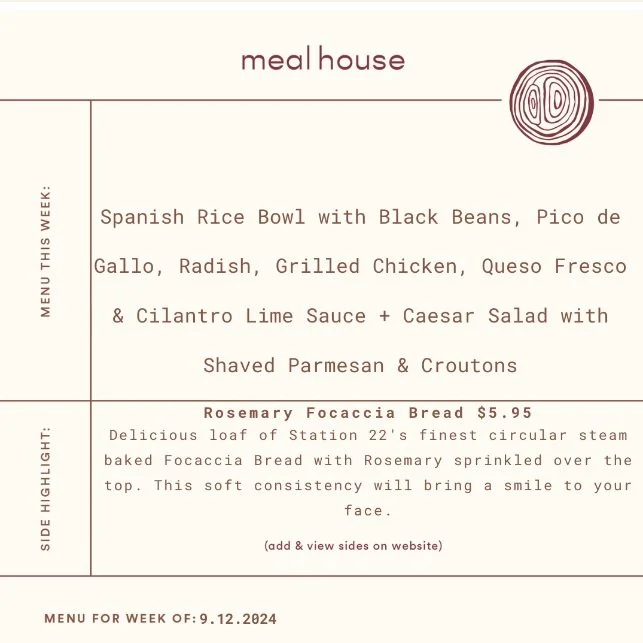 Weekly Menu — Meal House