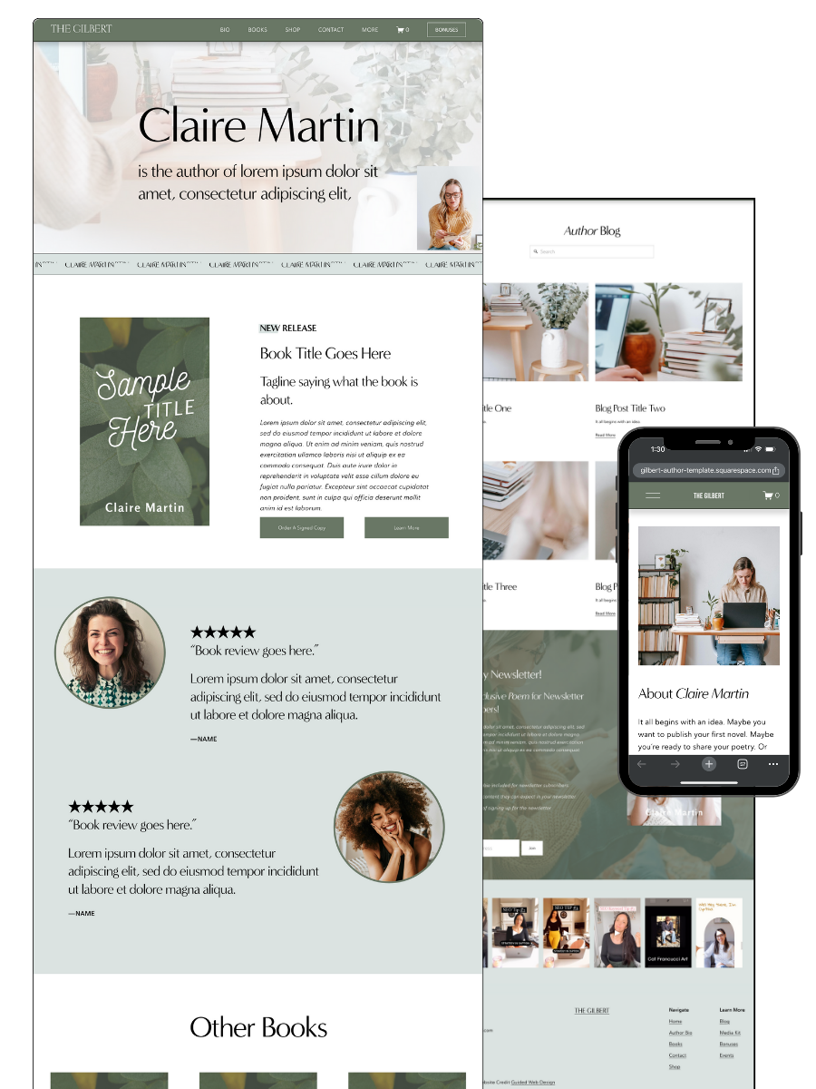 Squarespace Author Website Templates | Guided Web Design — Guided Web ...