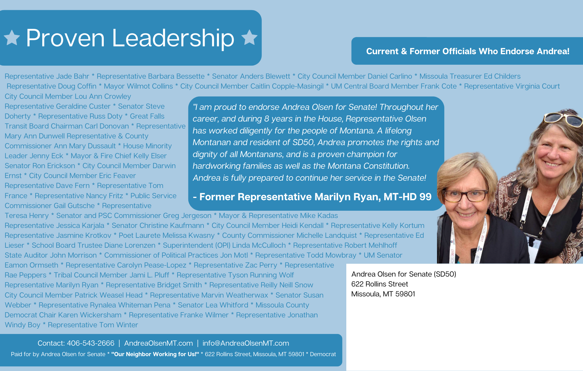 Endorsements for Andrea Olsen — Andrea Olsen for Senate