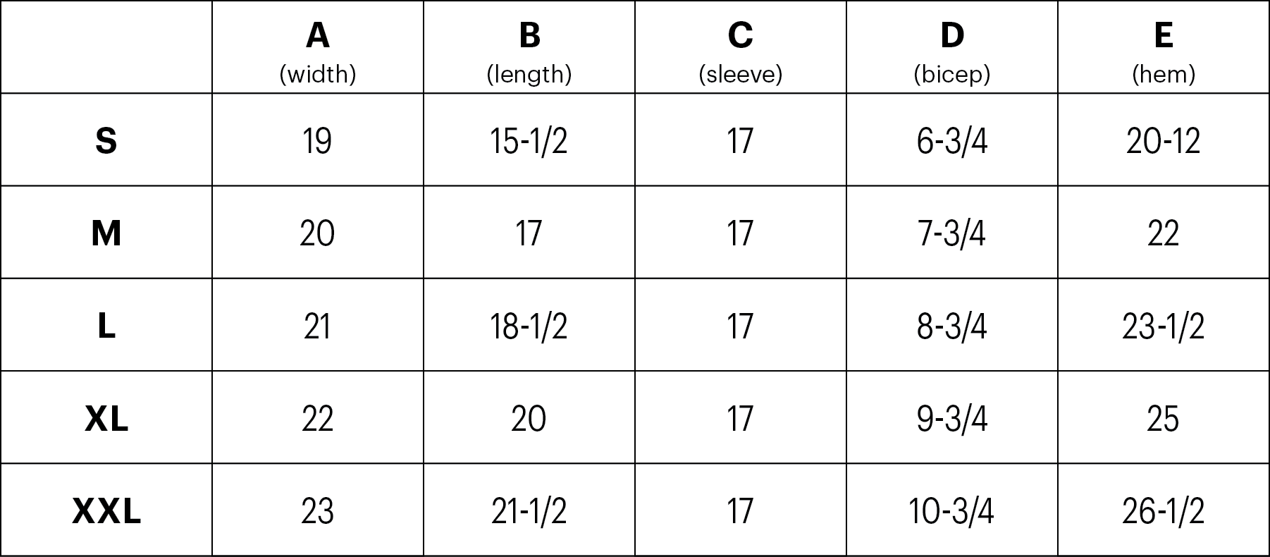 size guides — COMMAND knitwear