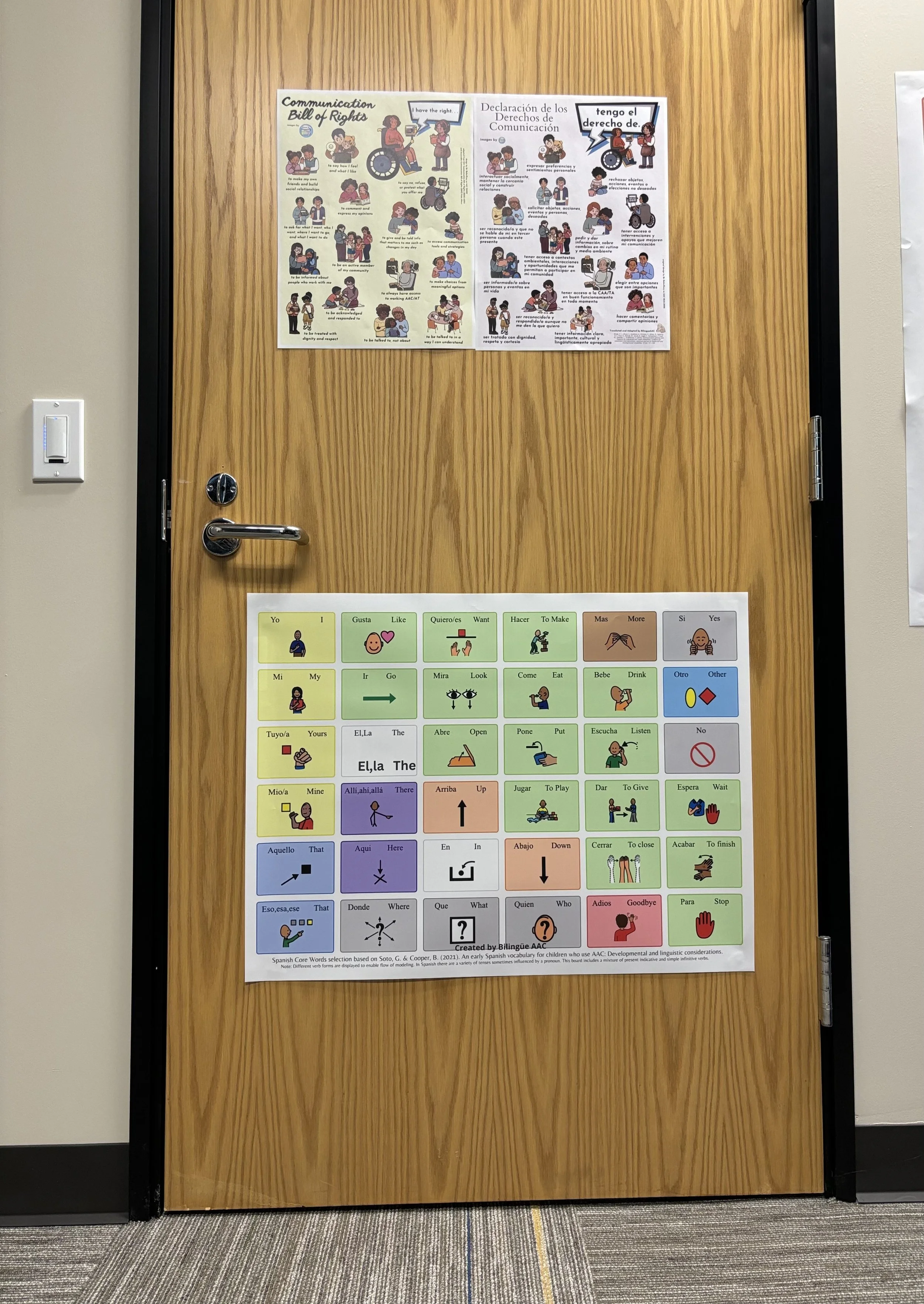 Spanish Bilingual Core Words Wall Poster — Bilingüe AAC