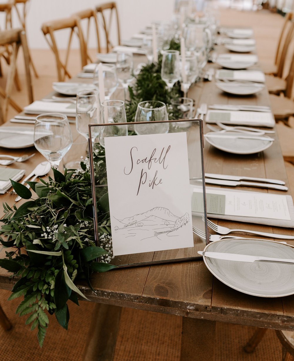 Bespoke venue stationery for a Lake District wedding — Finger and Thumb