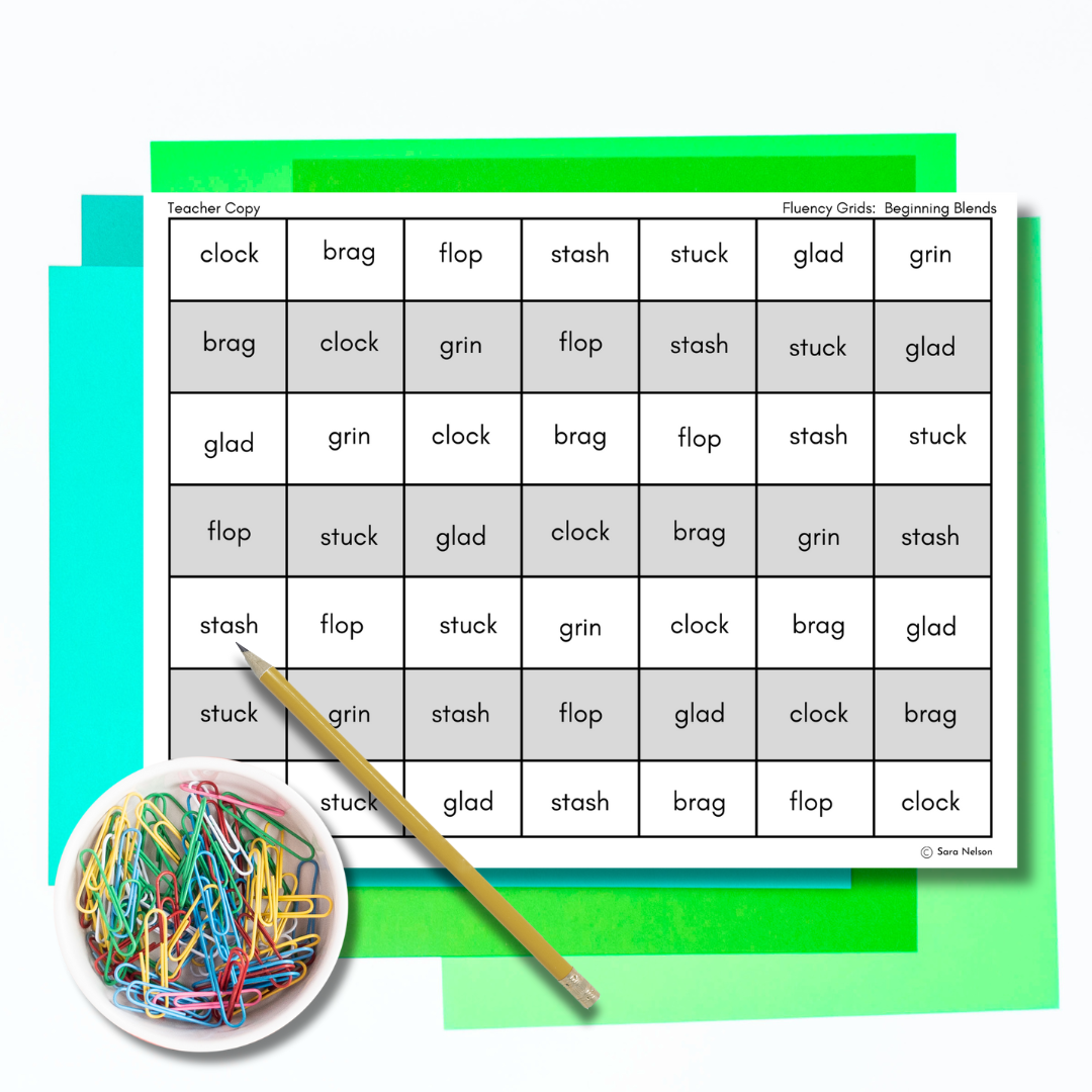 Free Fluency Grids for Decoding Blends — Sara Nelson Teaching