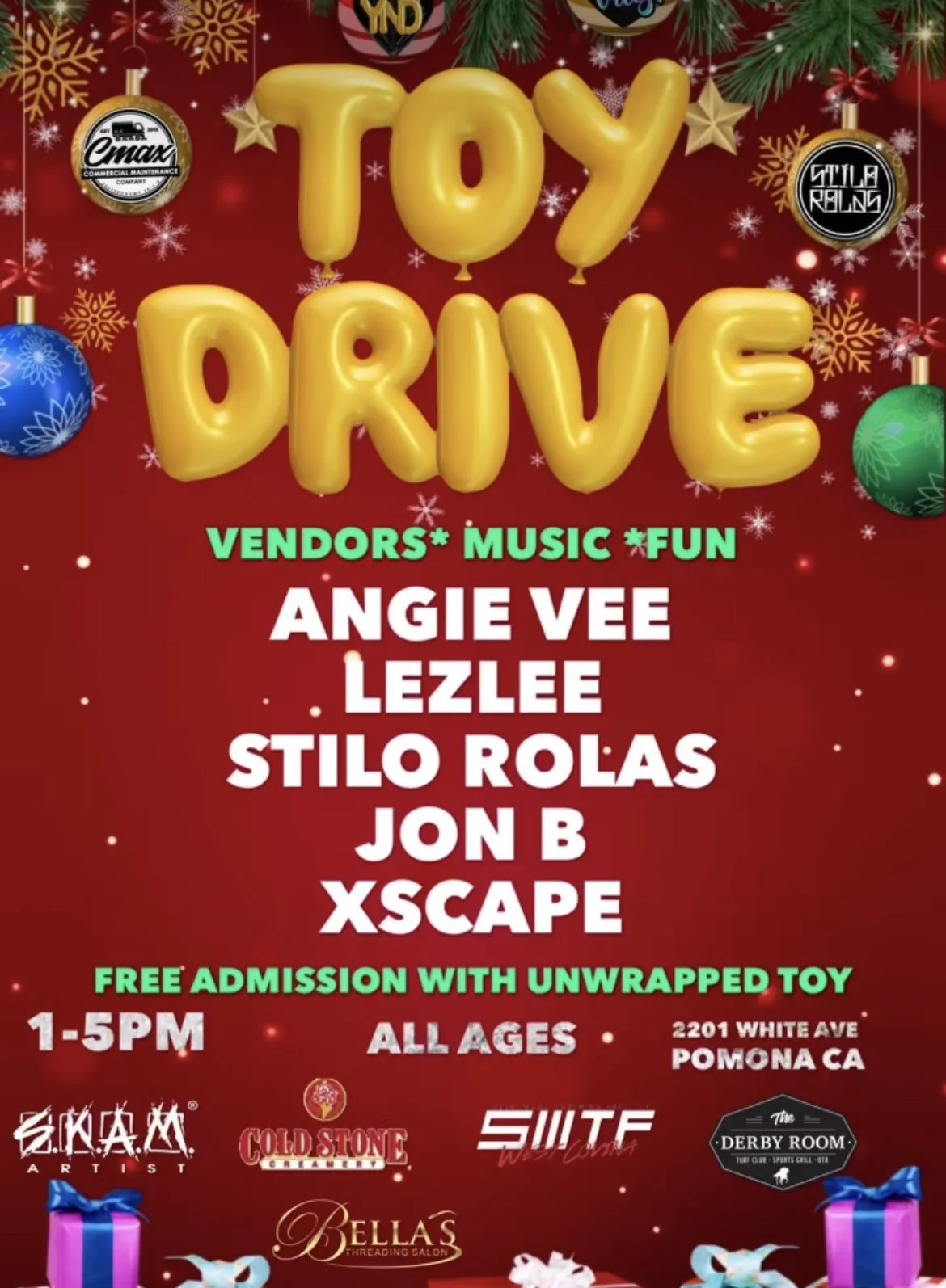 DJ ANGIE VEE'S TOY DRIVE — The Derby Room