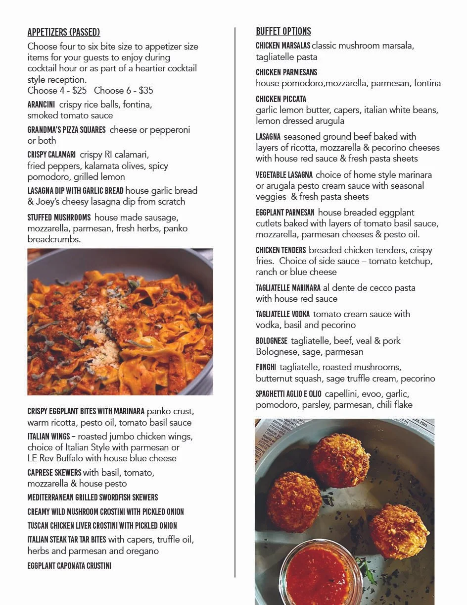 PRIVATE EVENT MENUS — THE QUENCHER