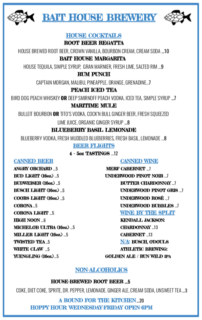 THE FOOD — Bait House Brewery