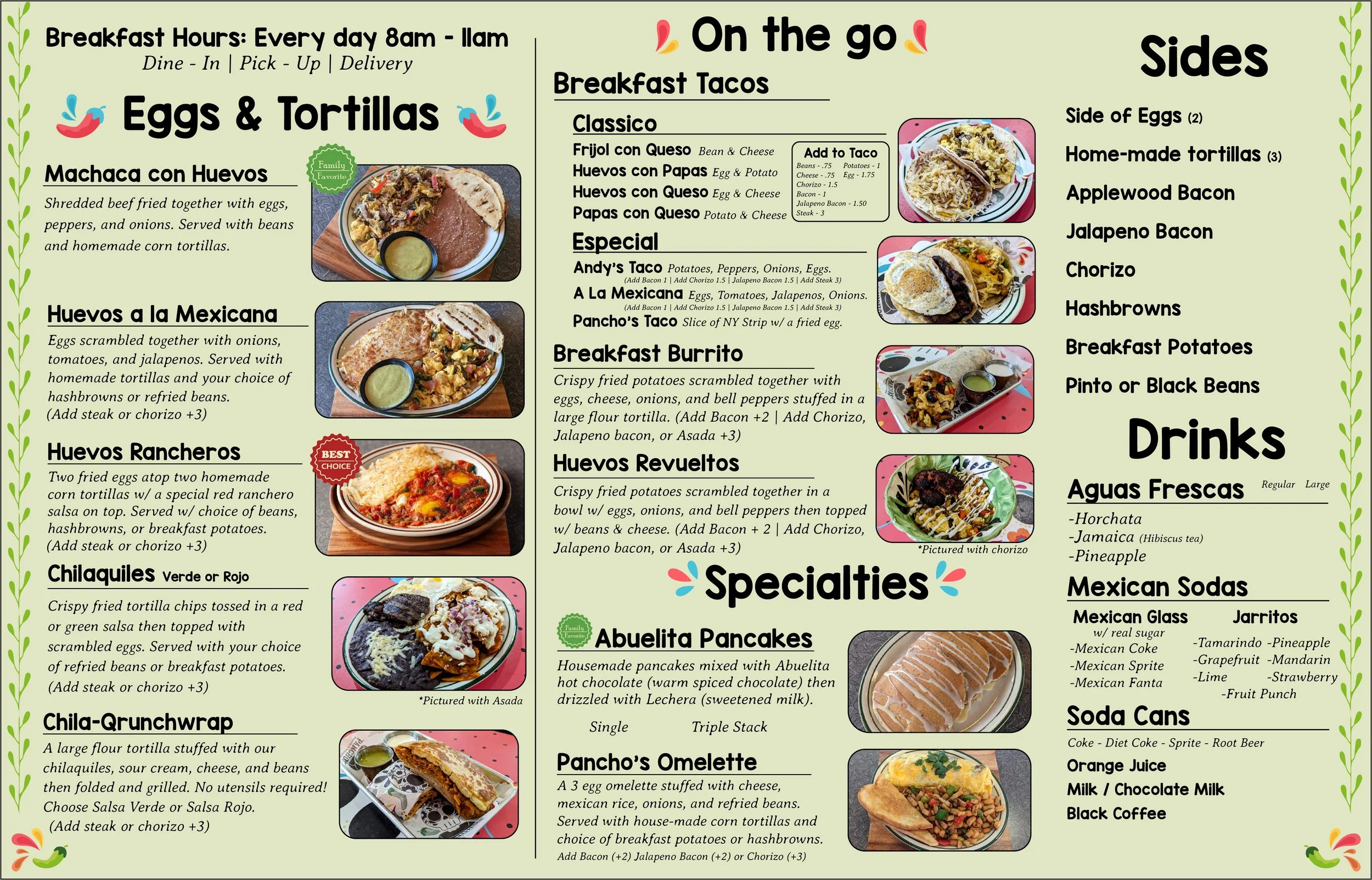 Menu — Pancho's Taqueria & Mexican Café