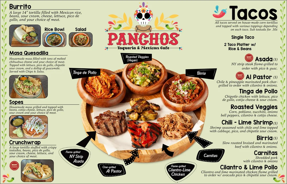 Menu — Pancho's Taqueria & Mexican Café