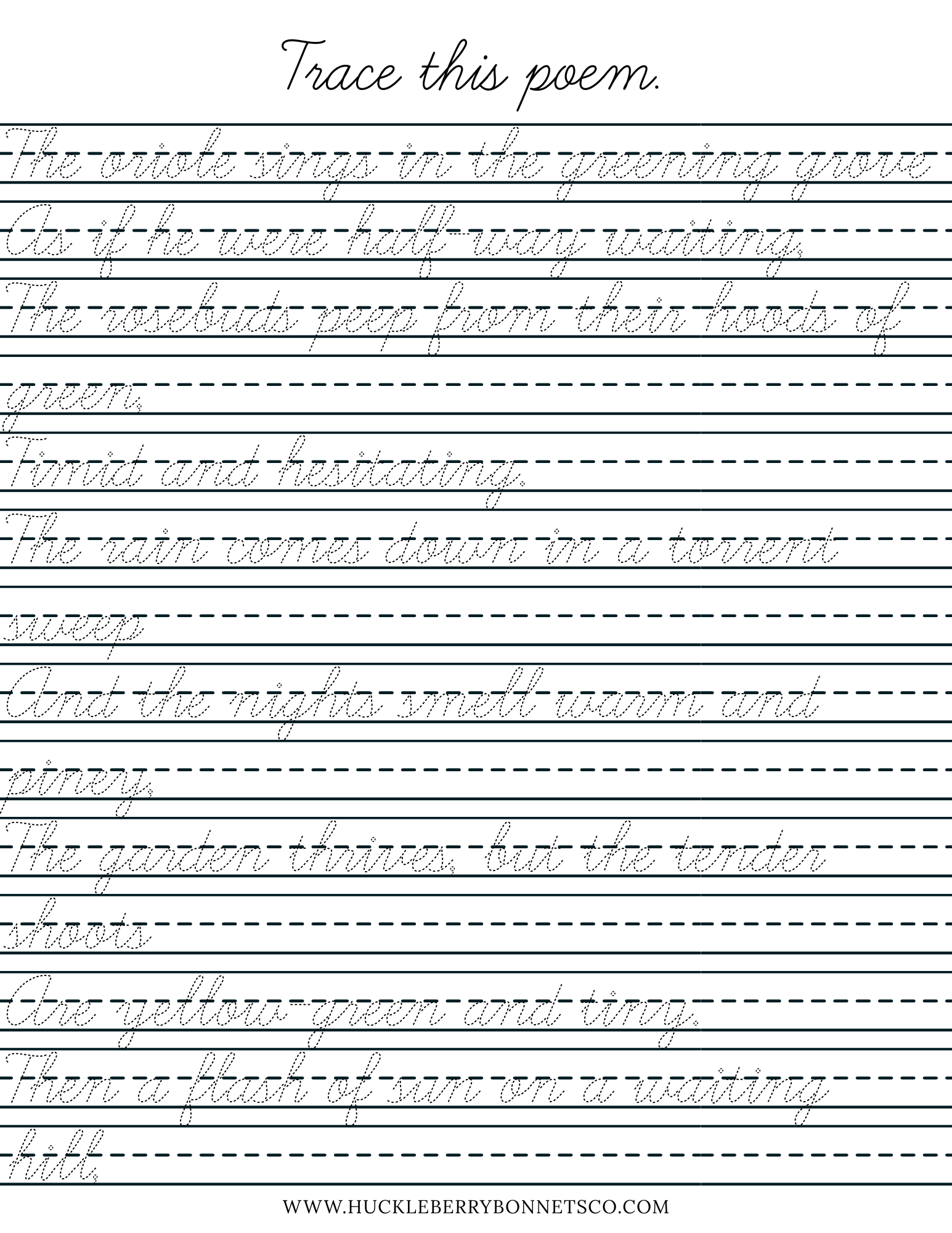 Summer Themed Cursive Handwriting for Elementary Grades *instant ...