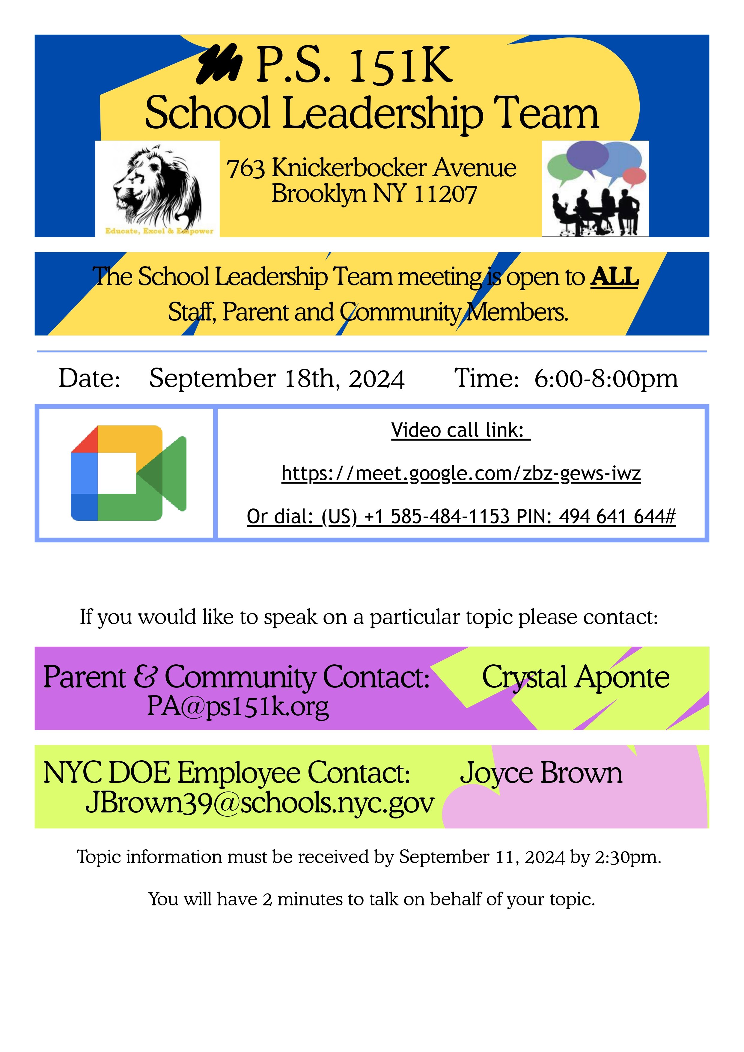 SLT — P.S. 151 Lyndon B. Johnson