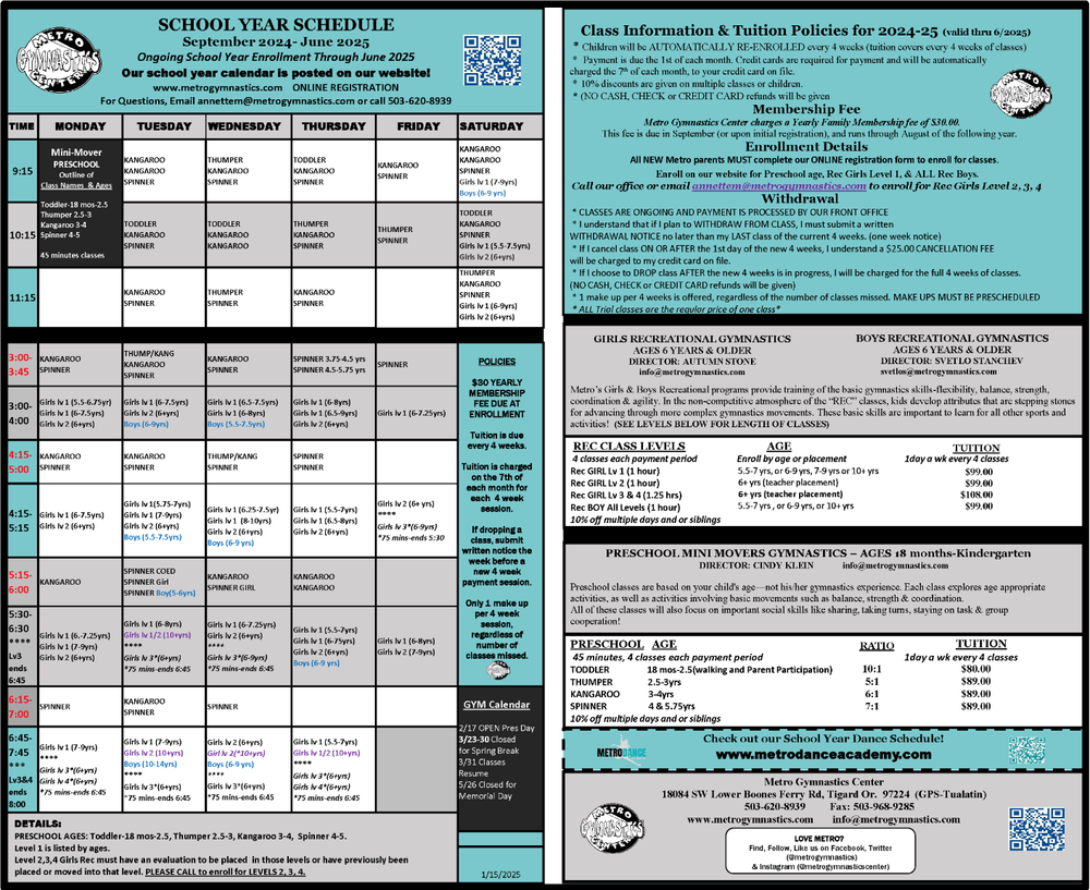 Metro Gymnastics Center - Where kids get a jump on life!