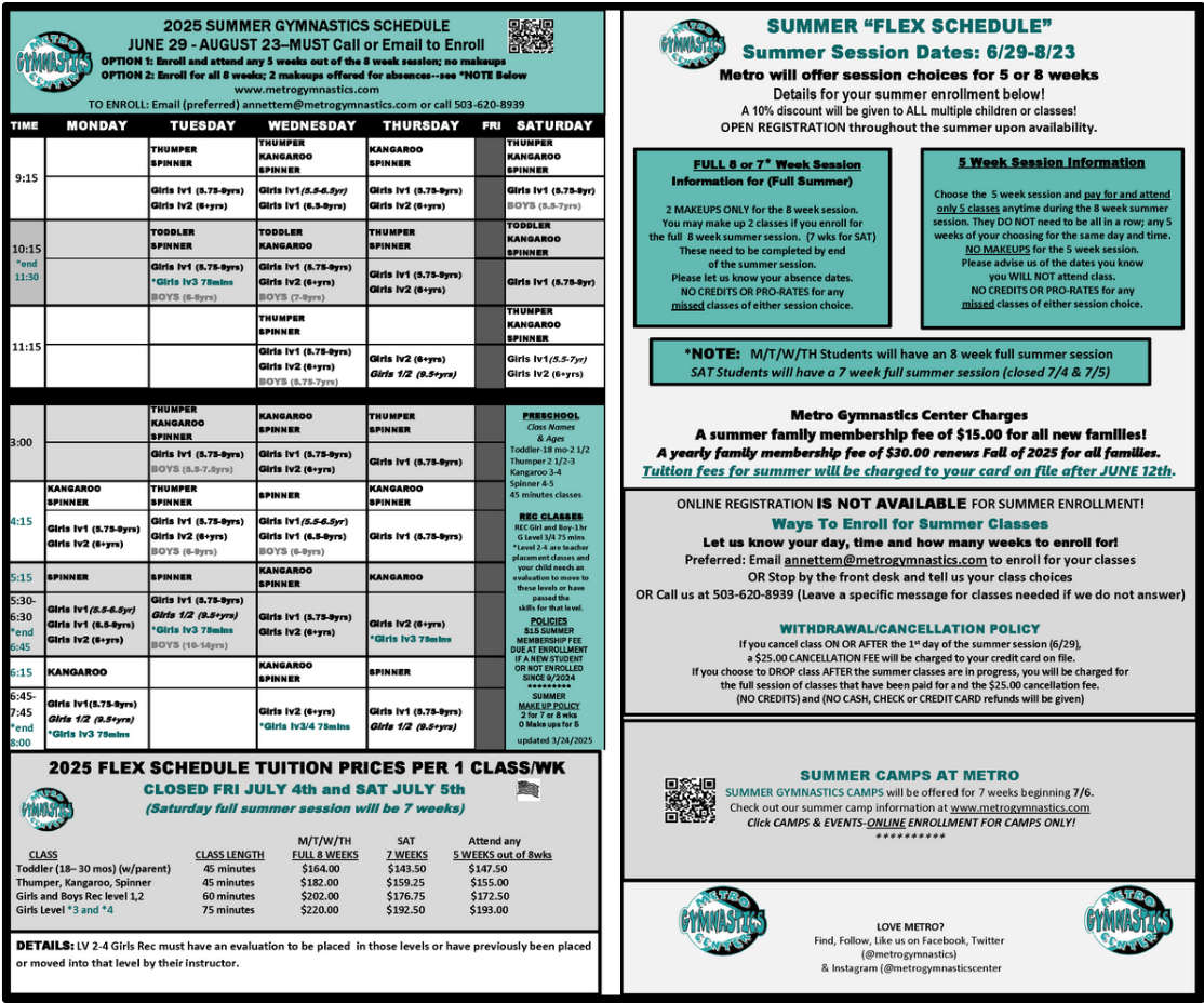 Metro Gymnastics Center - Where kids get a jump on life!