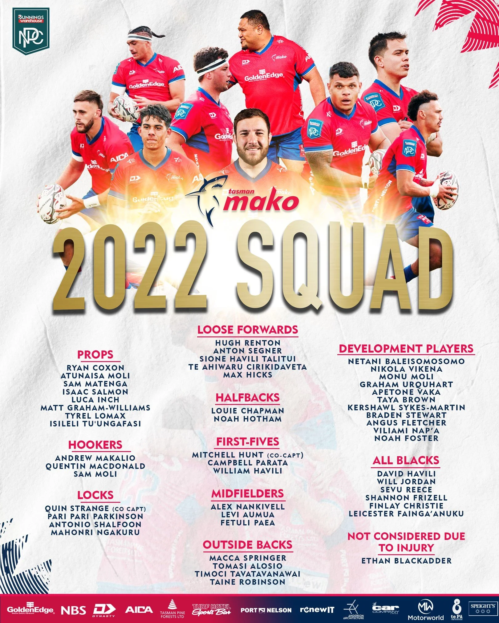 Mako NPC Squad for 2022 named — Tasman Mako