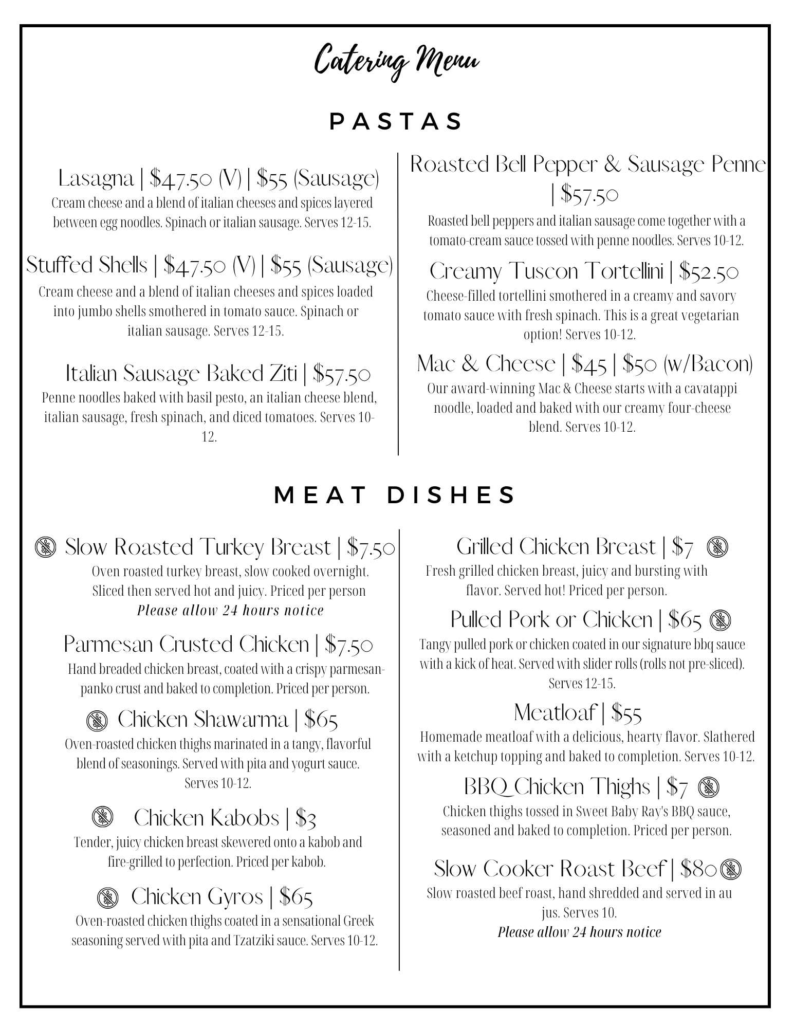 Catering Menu — Off the Cuff Catering