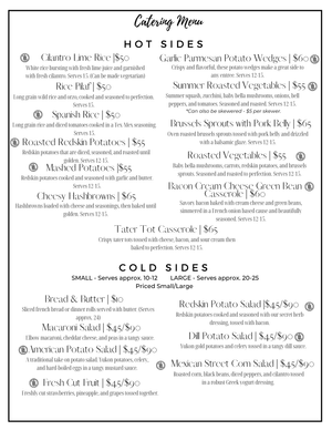Catering Menu — Off the Cuff Catering