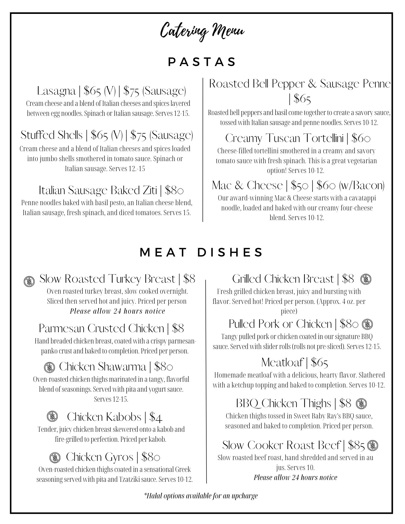 Catering Menu — Off the Cuff Catering
