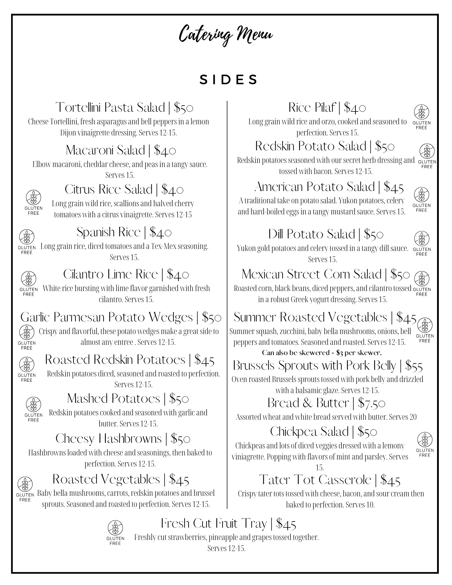 Catering Menu — Off the Cuff Catering