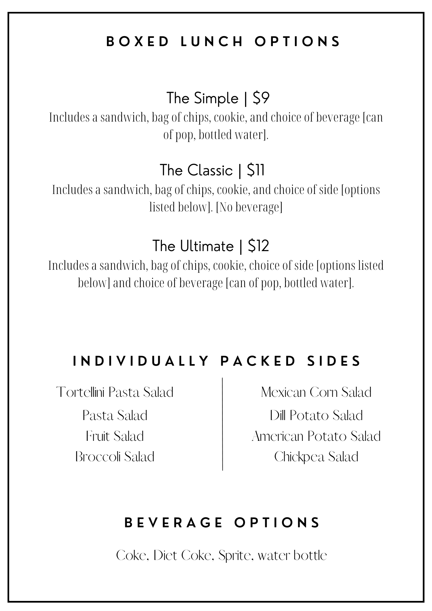 Boxed Lunch — Off the Cuff Catering