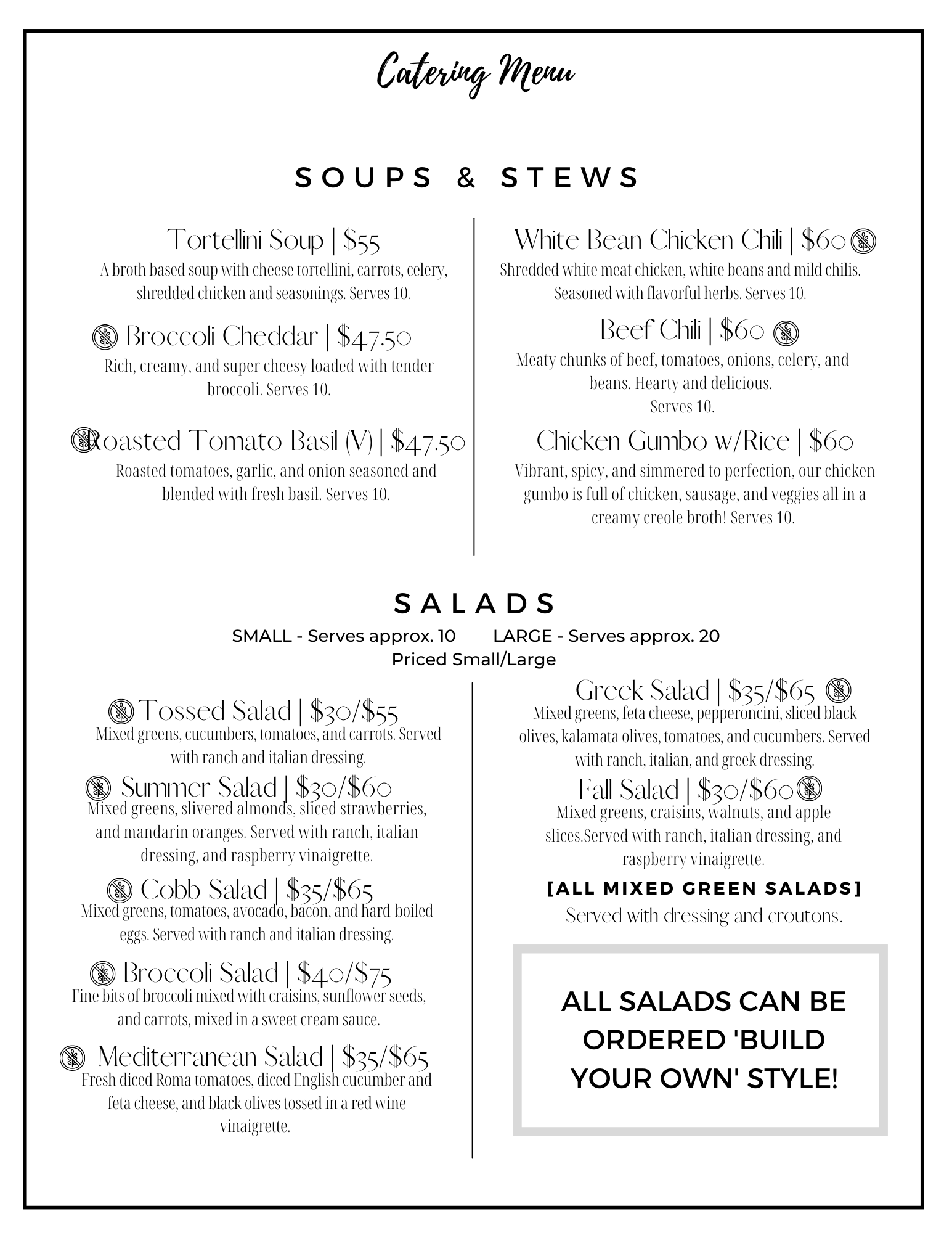 Catering Menu — Off the Cuff Catering
