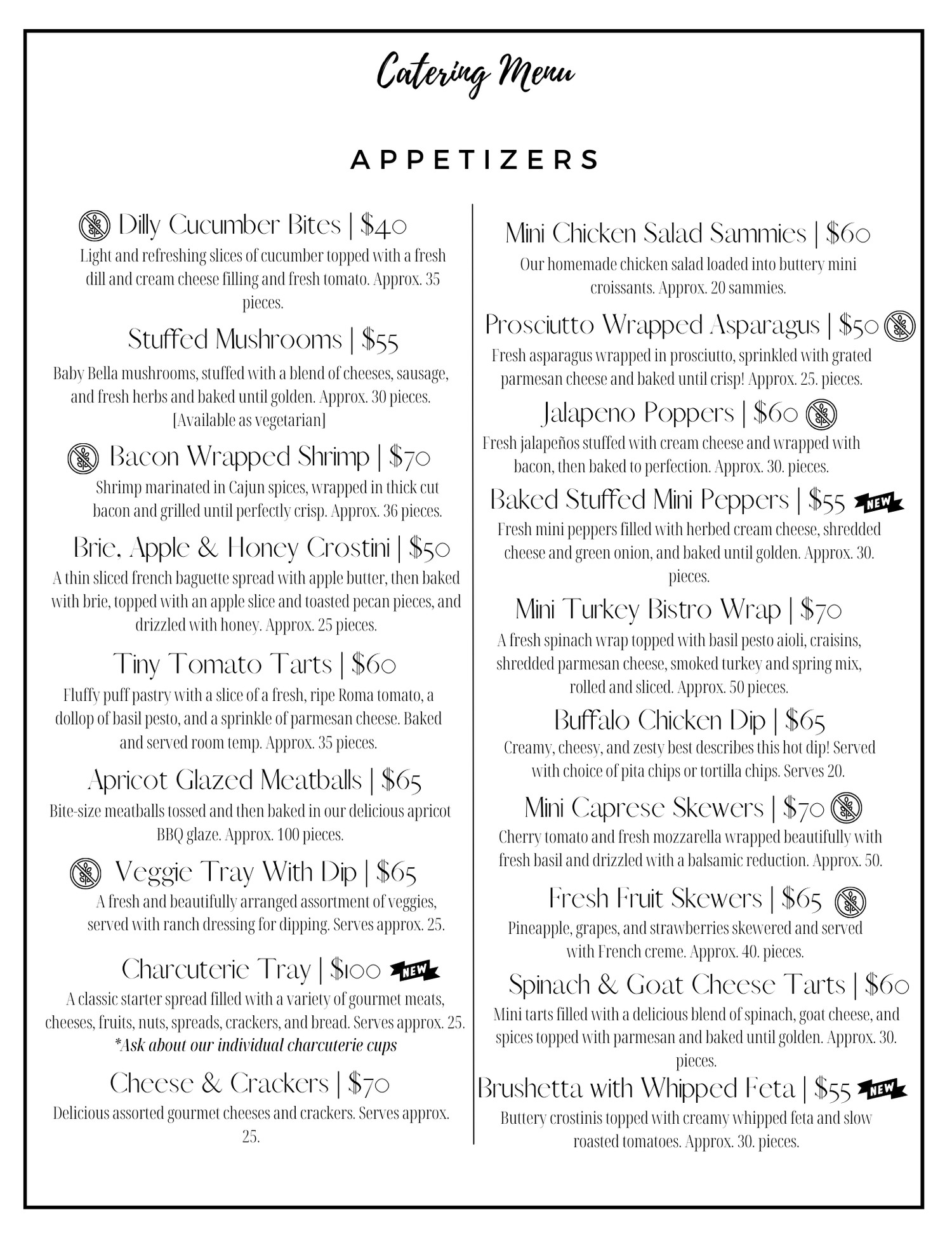 Catering Menu — Off the Cuff Catering