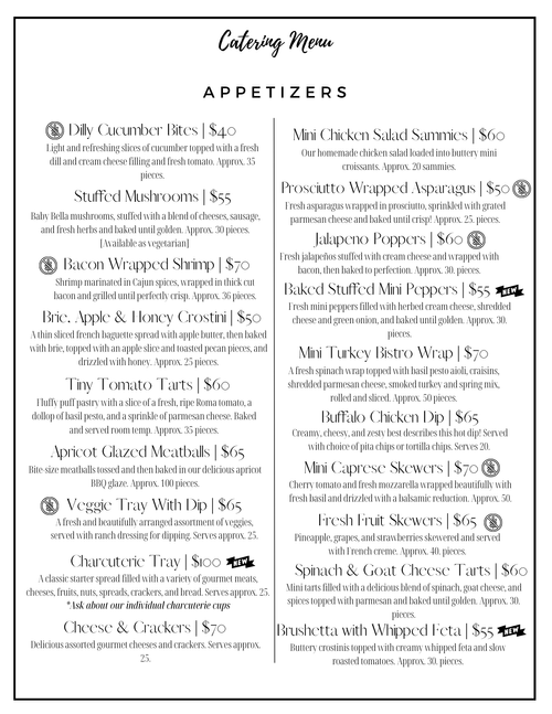 Catering Menu — Off the Cuff Catering