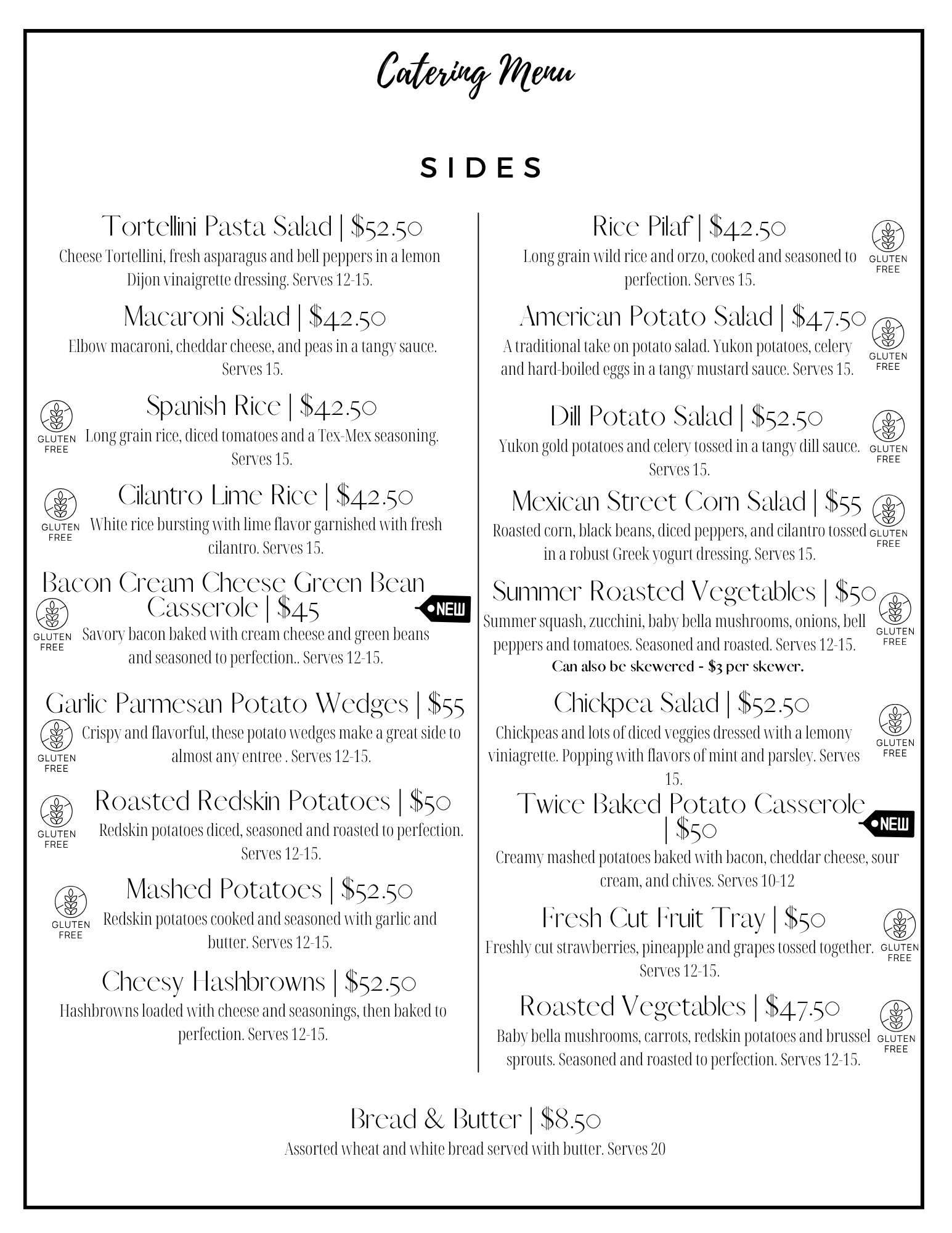Catering Menu — Off the Cuff Catering