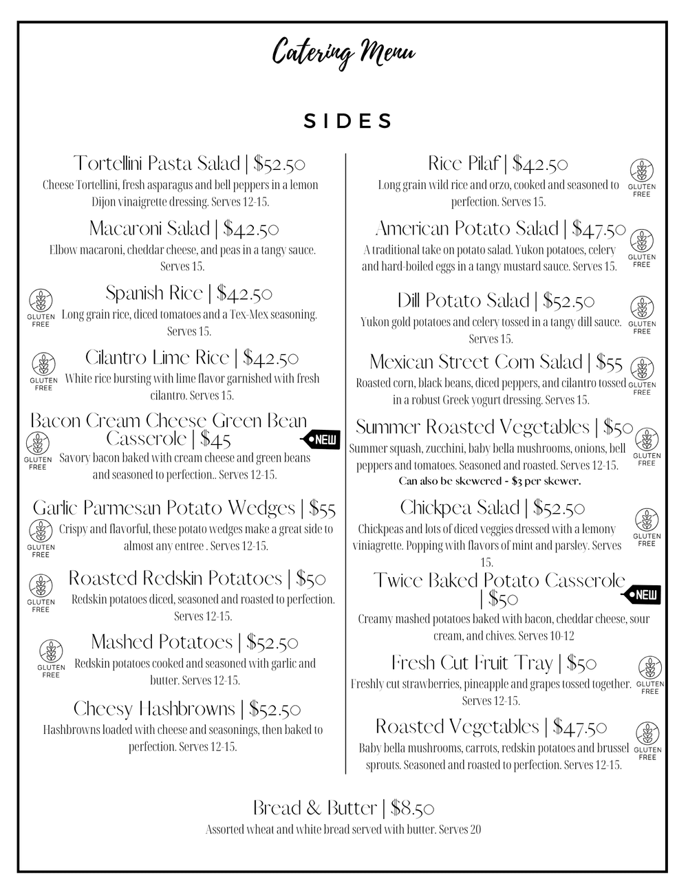 Catering Menu — Off the Cuff Catering