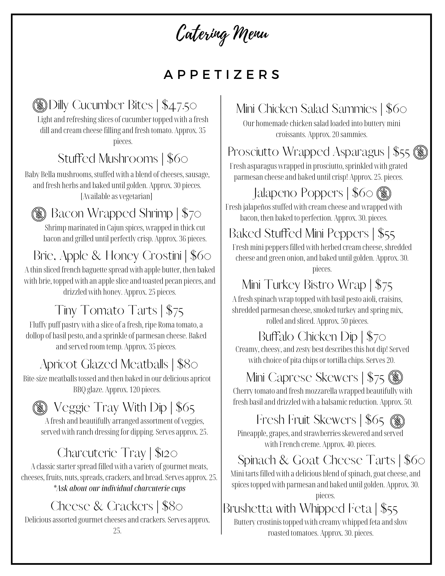 Catering Menu — Off the Cuff Catering