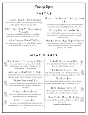Catering Menu — Off the Cuff Catering